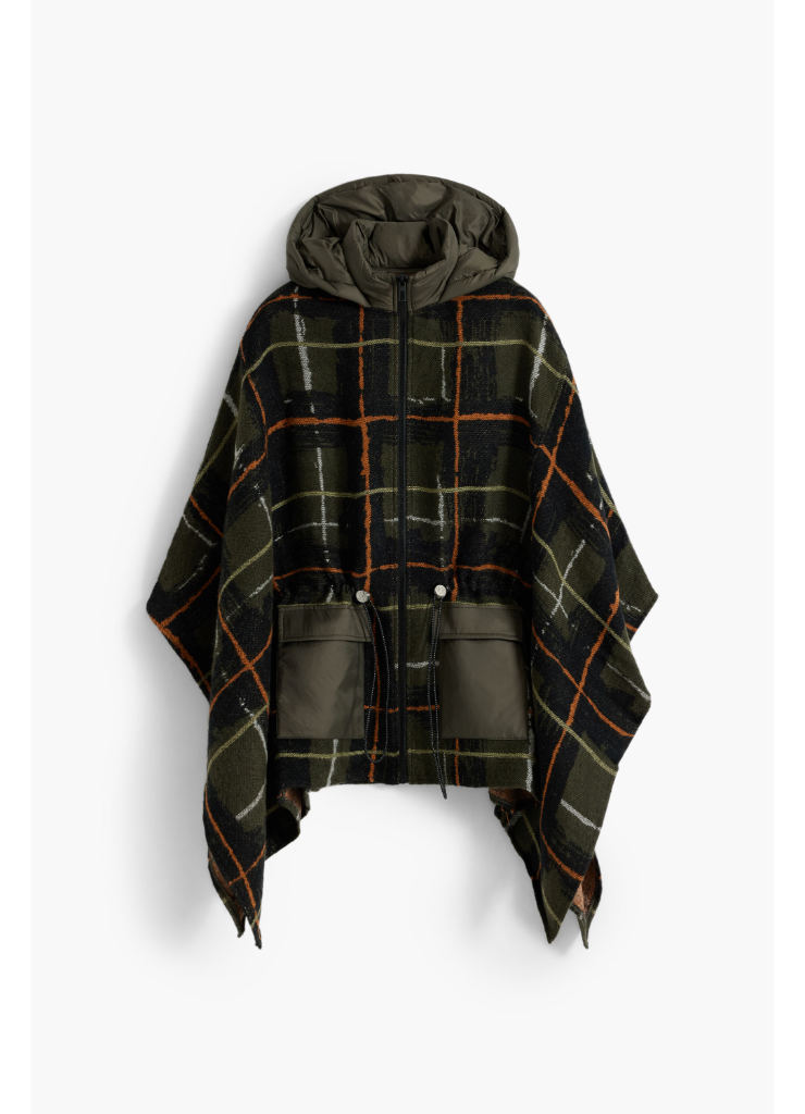 DESIGUAL - PONCHO_CHECKS KHAKI ALDAMA - NayaSoChic